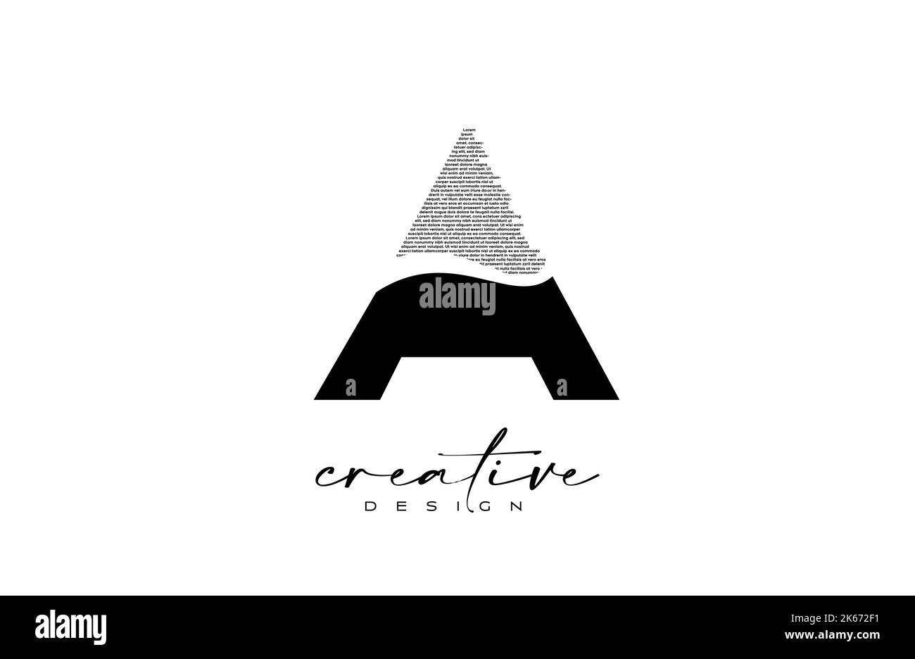 A Letter Logo Design with Creative letter a made of Black text font ...