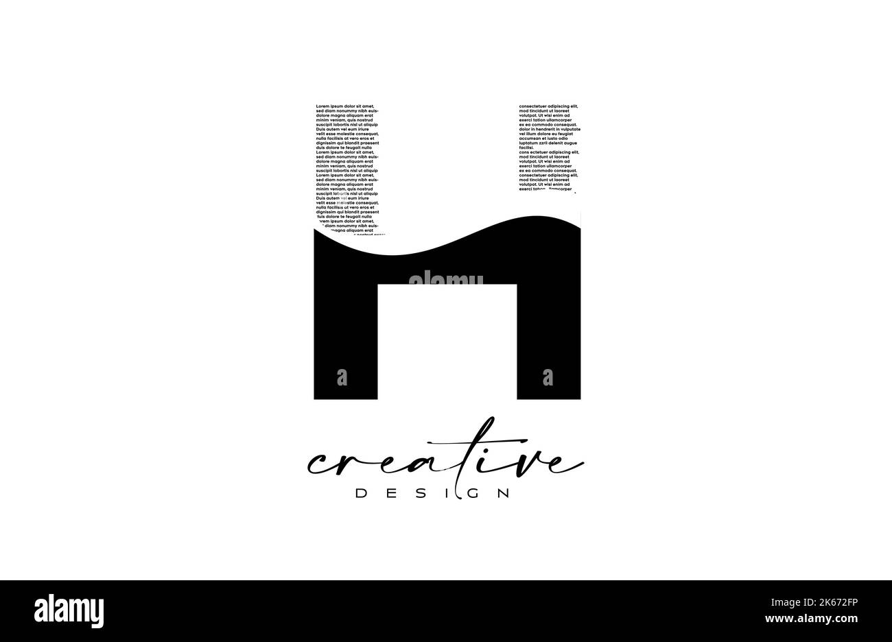 H Letter Logo Design with Creative letter h made of Black text font ...
