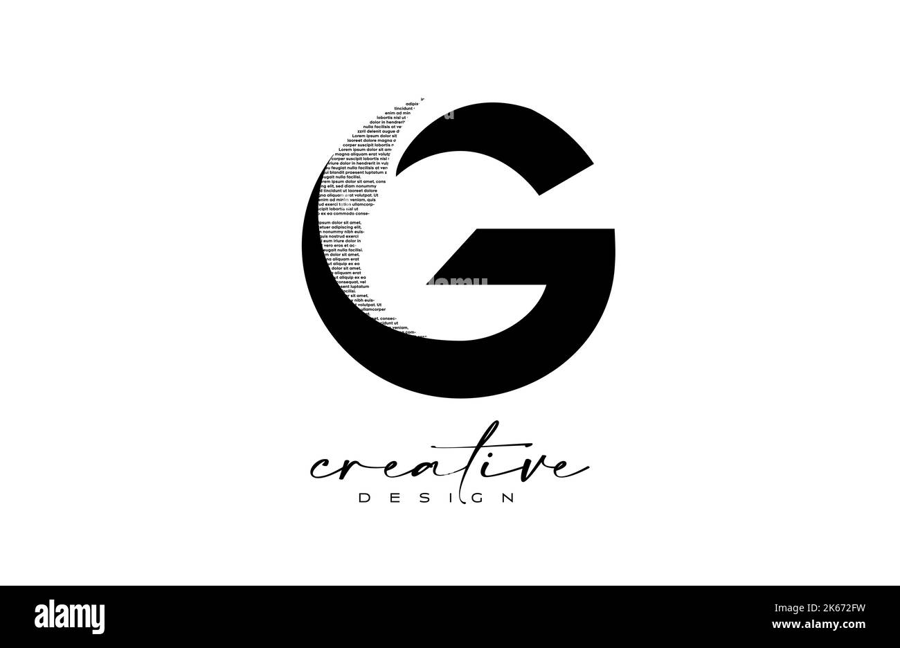 G Letter Logo Design with Creative letter g made of Black text font Texture Vector. Graphic Icon ...