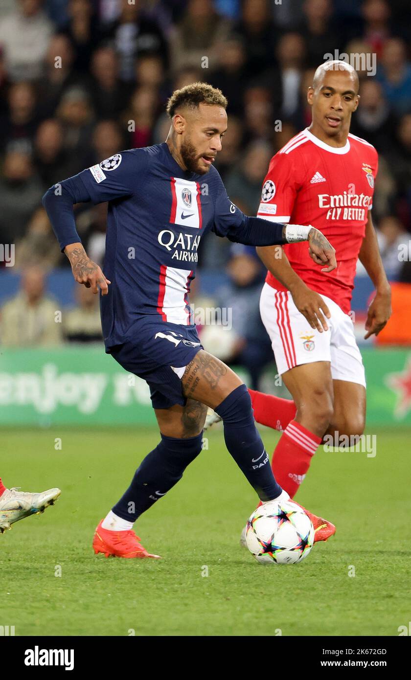 Neymar Jr of PSG, Joao Mario of Benfica during the UEFA Champions League, Group H football match ...