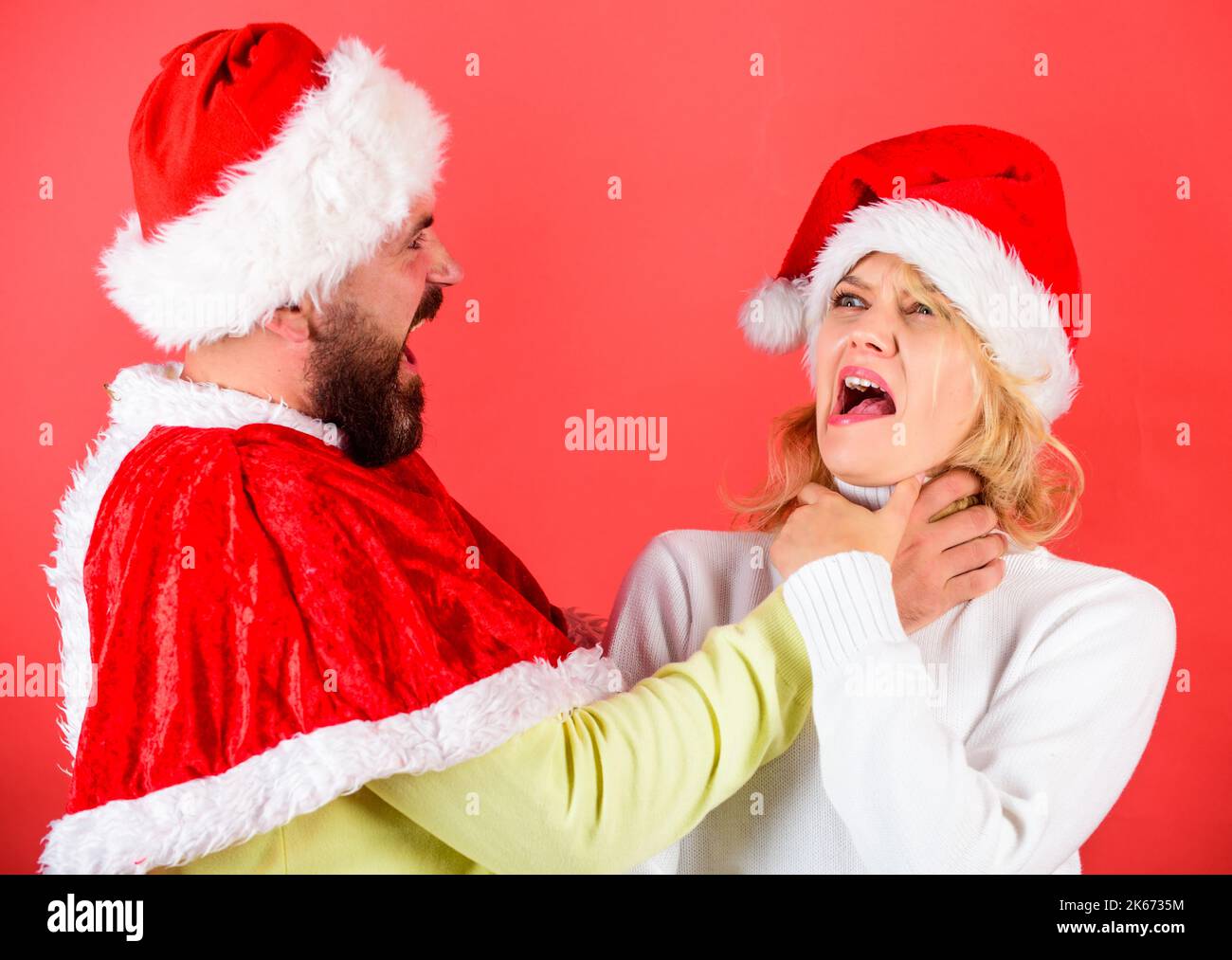 Man choking woman hi-res stock photography and images - Alamy