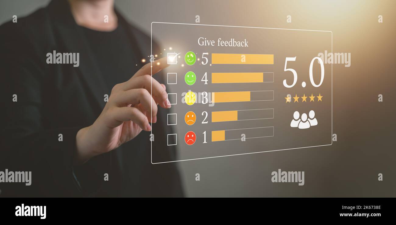 Customer rate their satisfaction ranking for experience review survey ...