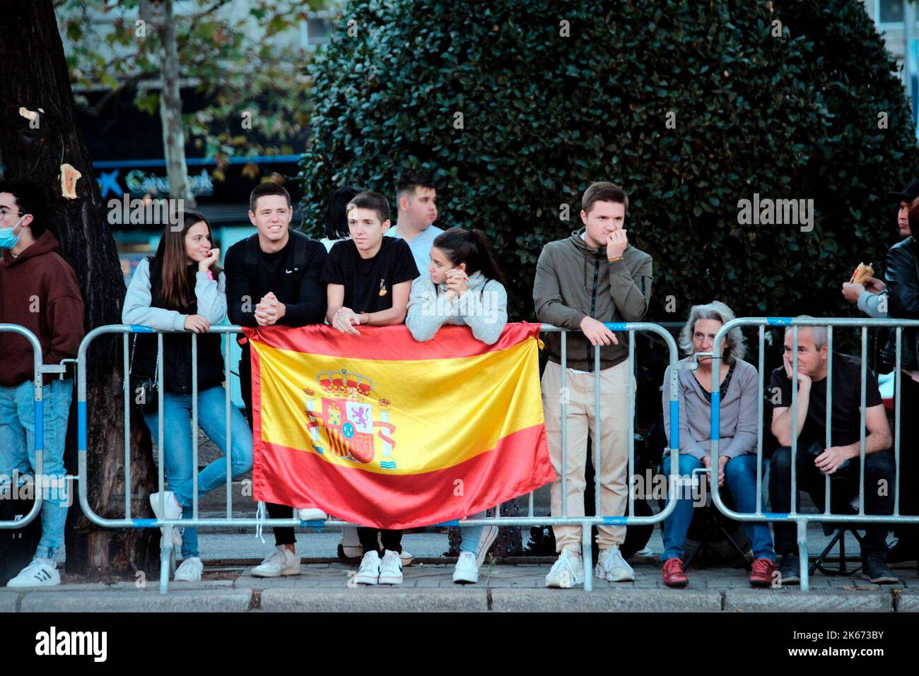 Madrid, Spain. 12th Oct, 2022. attending a military parade during the ...