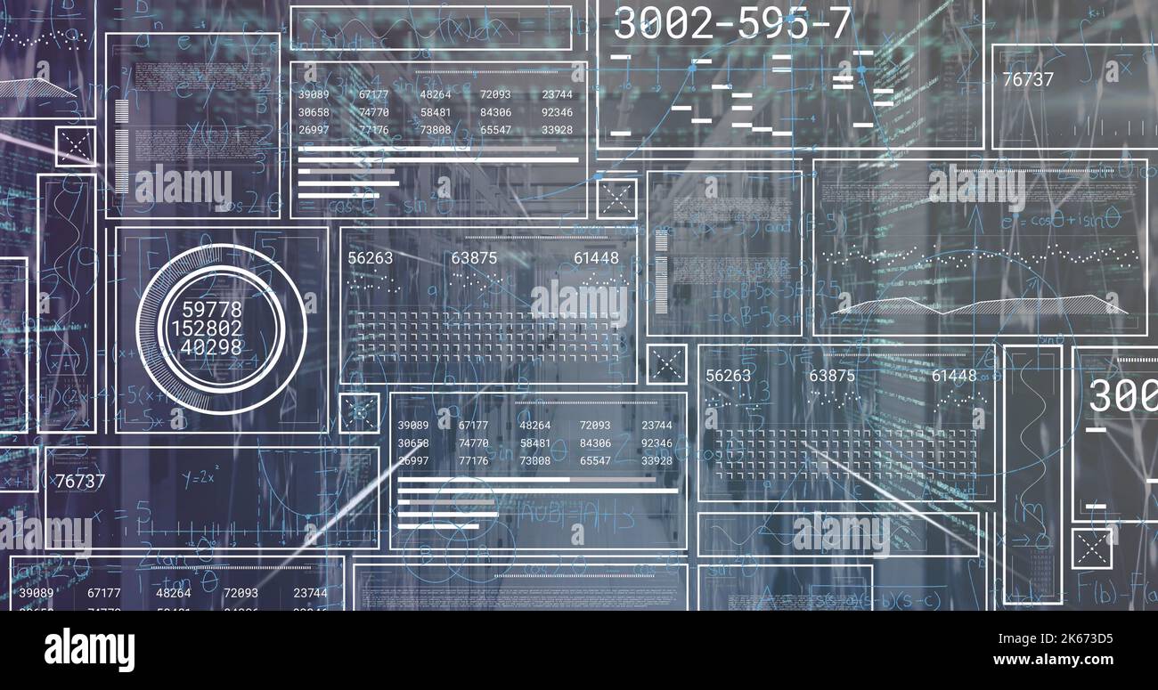 Image of data processing over server room Stock Photo - Alamy