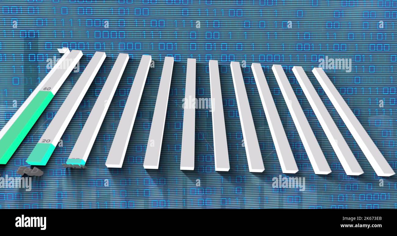 Image of financial graph over data processing Stock Photo - Alamy