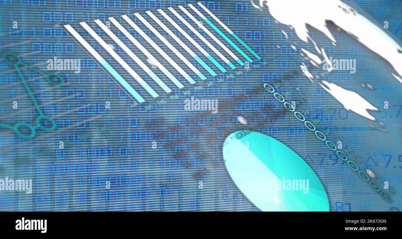Image of financial graph over data processing Stock Photo - Alamy
