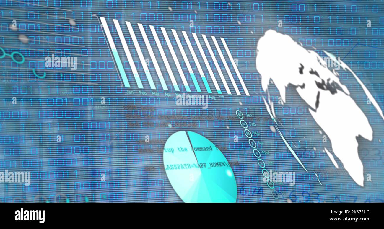 Image of financial graph over data processing Stock Photo - Alamy