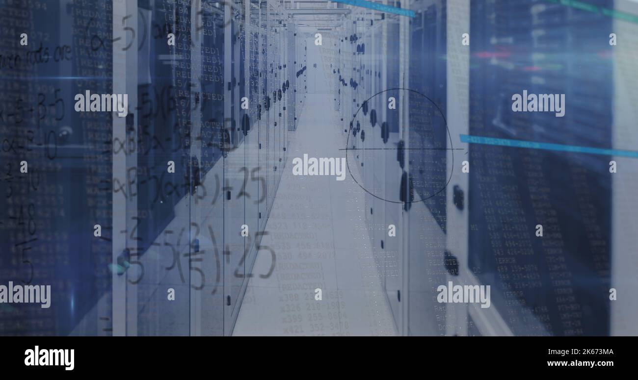 Image of data processing over server room Stock Photo - Alamy