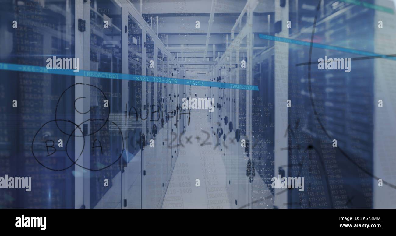Image of data processing over server room Stock Photo - Alamy