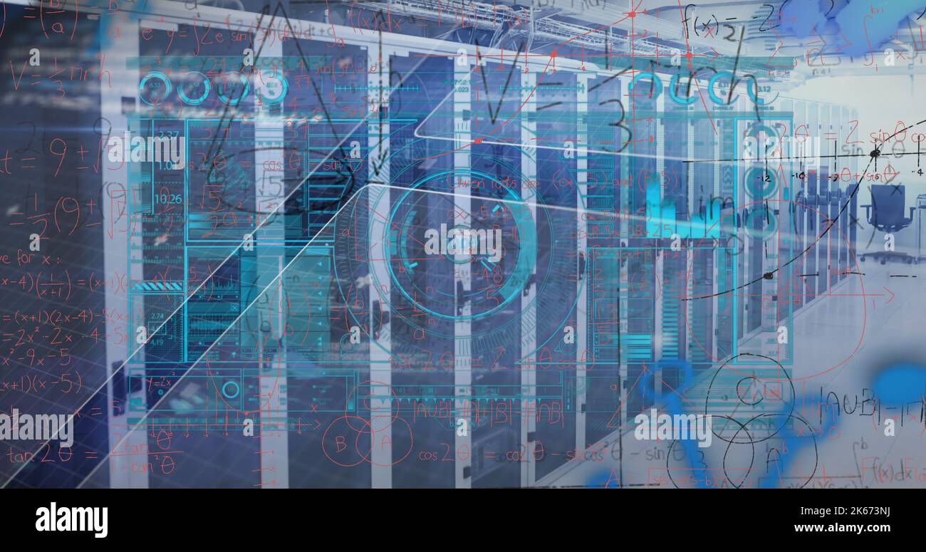 Image of data processing over server room Stock Photo - Alamy