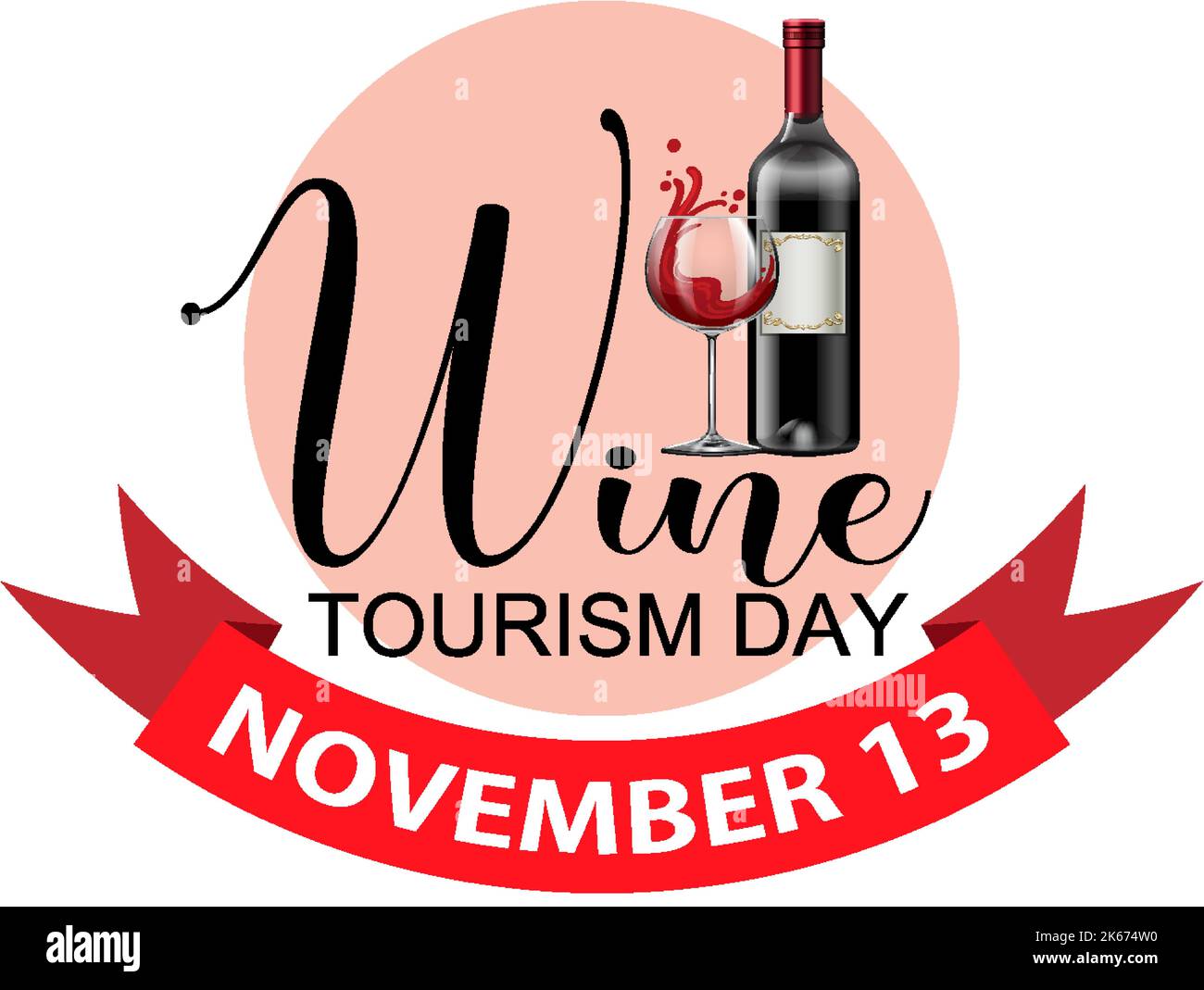 Wine Tourism Day Font Logo Design illustration Stock Vector Image & Art ...