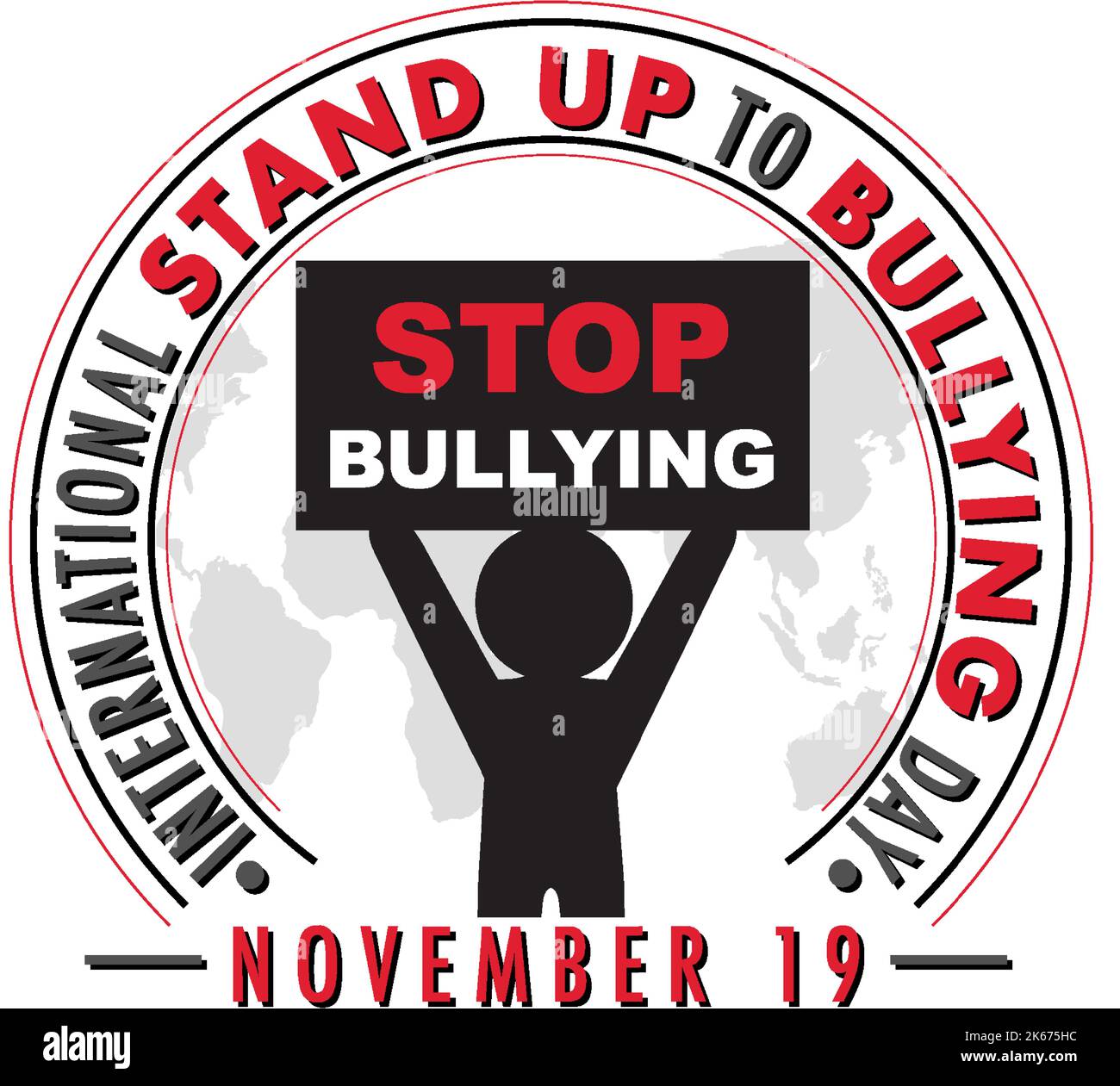 International stand up to bullying day poster design illustration Stock ...