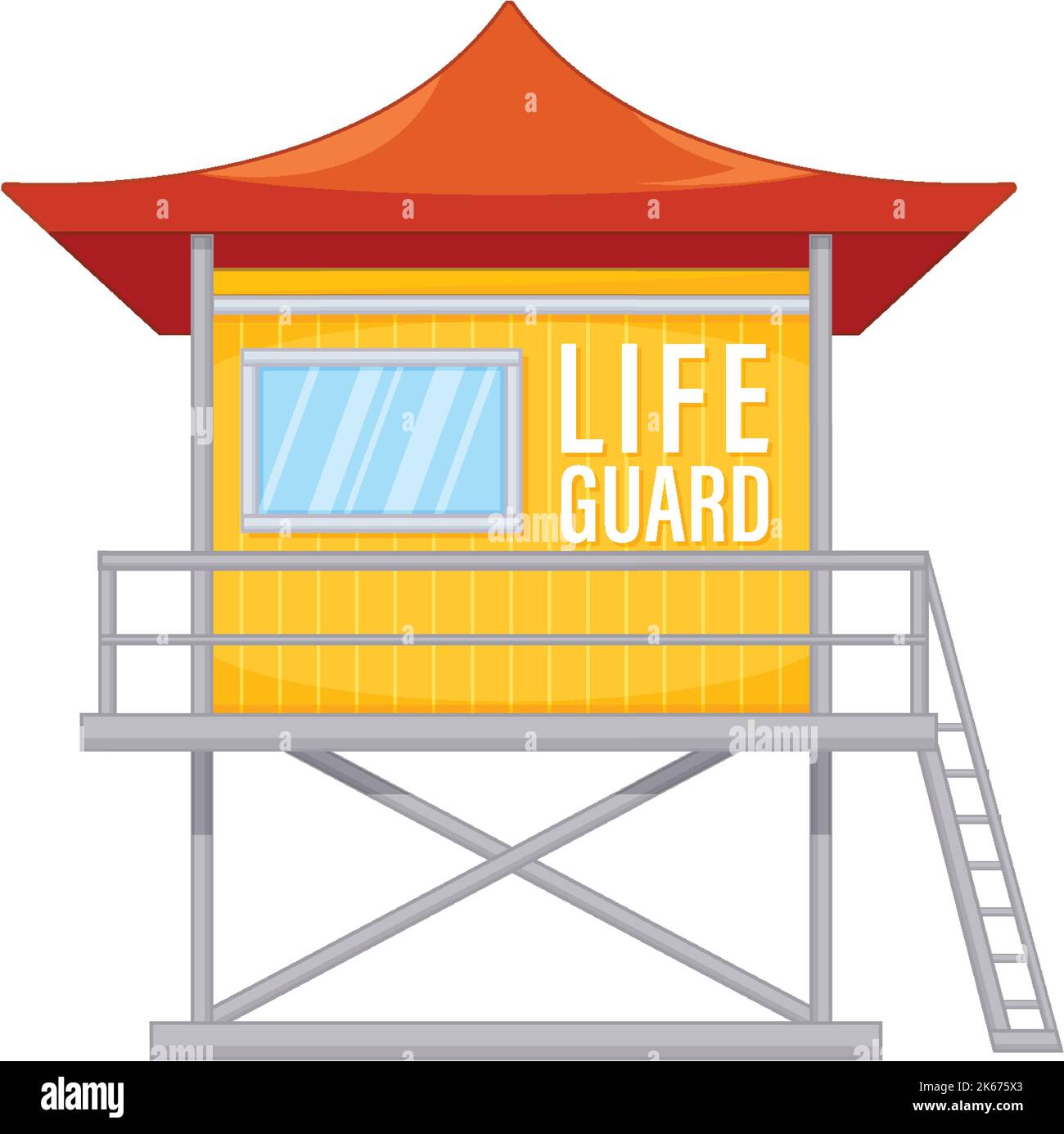 Beach lifeguard tower isolated illustration Stock Vector Image & Art ...
