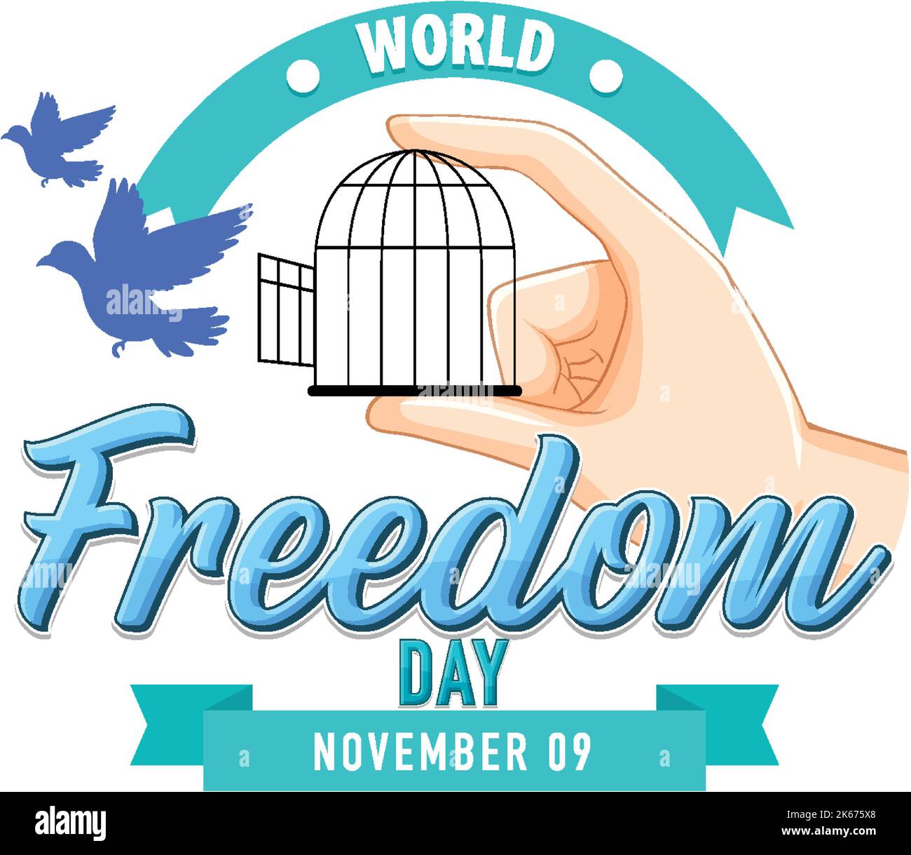 World Freedom Day Logo Design illustration Stock Vector Image & Art - Alamy