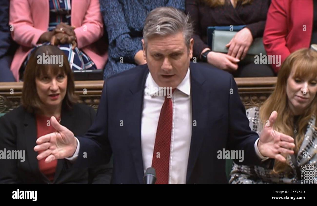 Labour leader Keir Starmer speaks during Prime Minister's Questions in ...