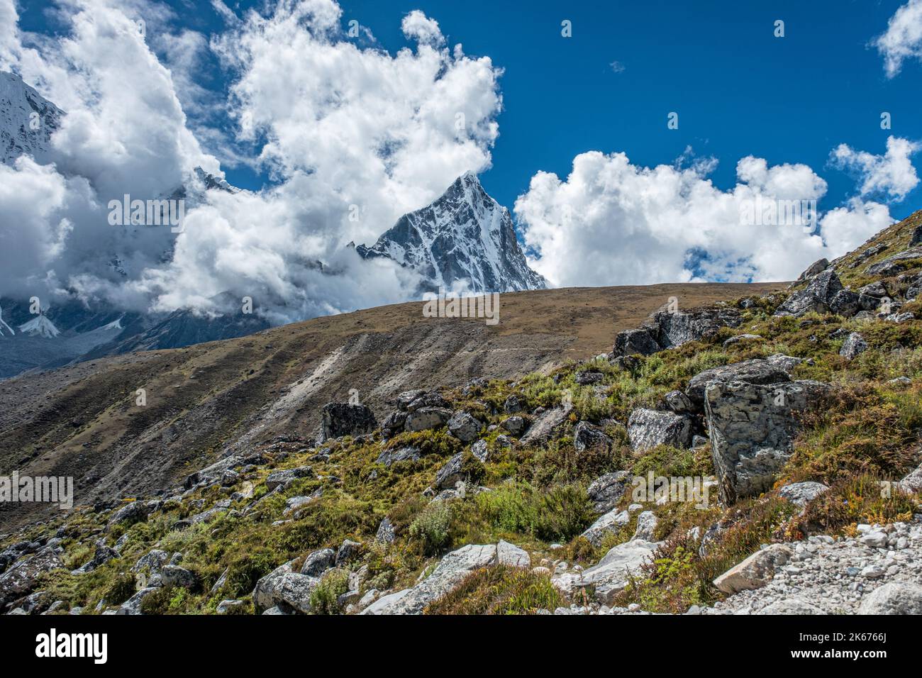 Dramatic Landscape Of The Himalayas From The Everest Way Trek To Mt