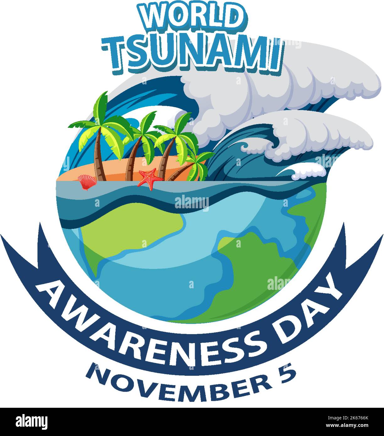 World Tsunami Awareness Day illustration Stock Vector Image & Art - Alamy