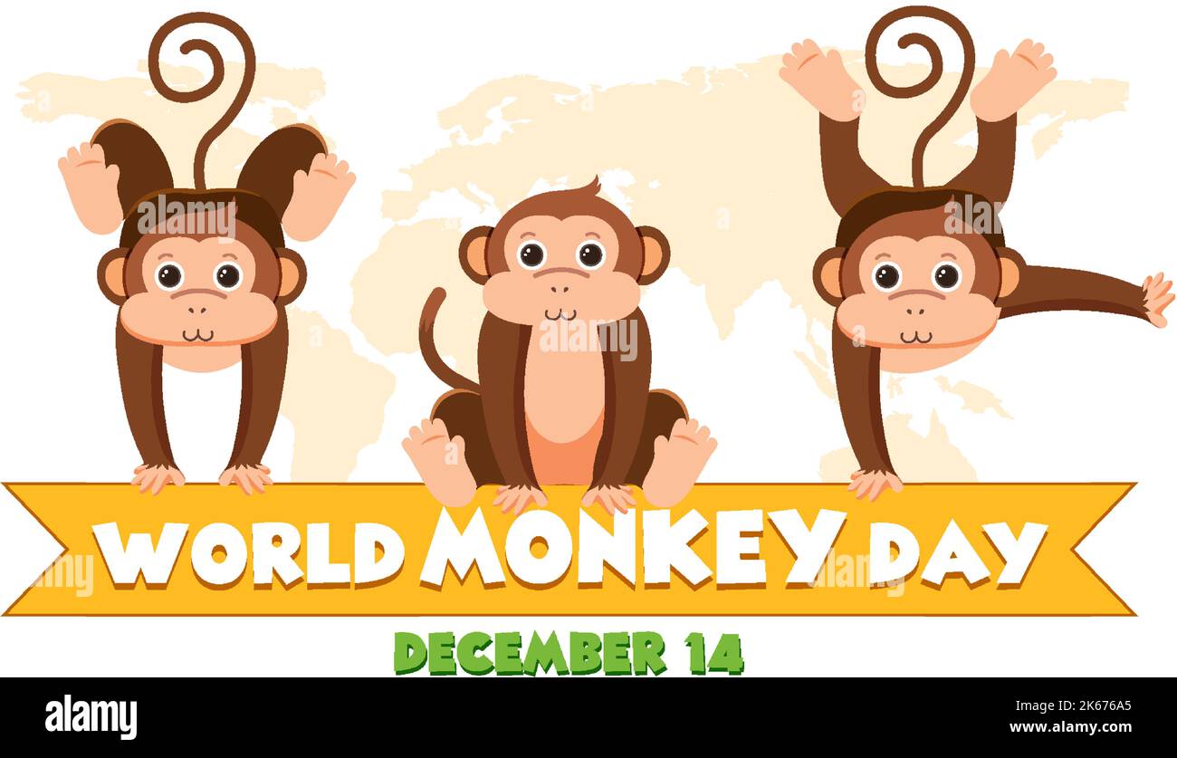 World monkey day poster design illustration Stock Vector Image & Art ...
