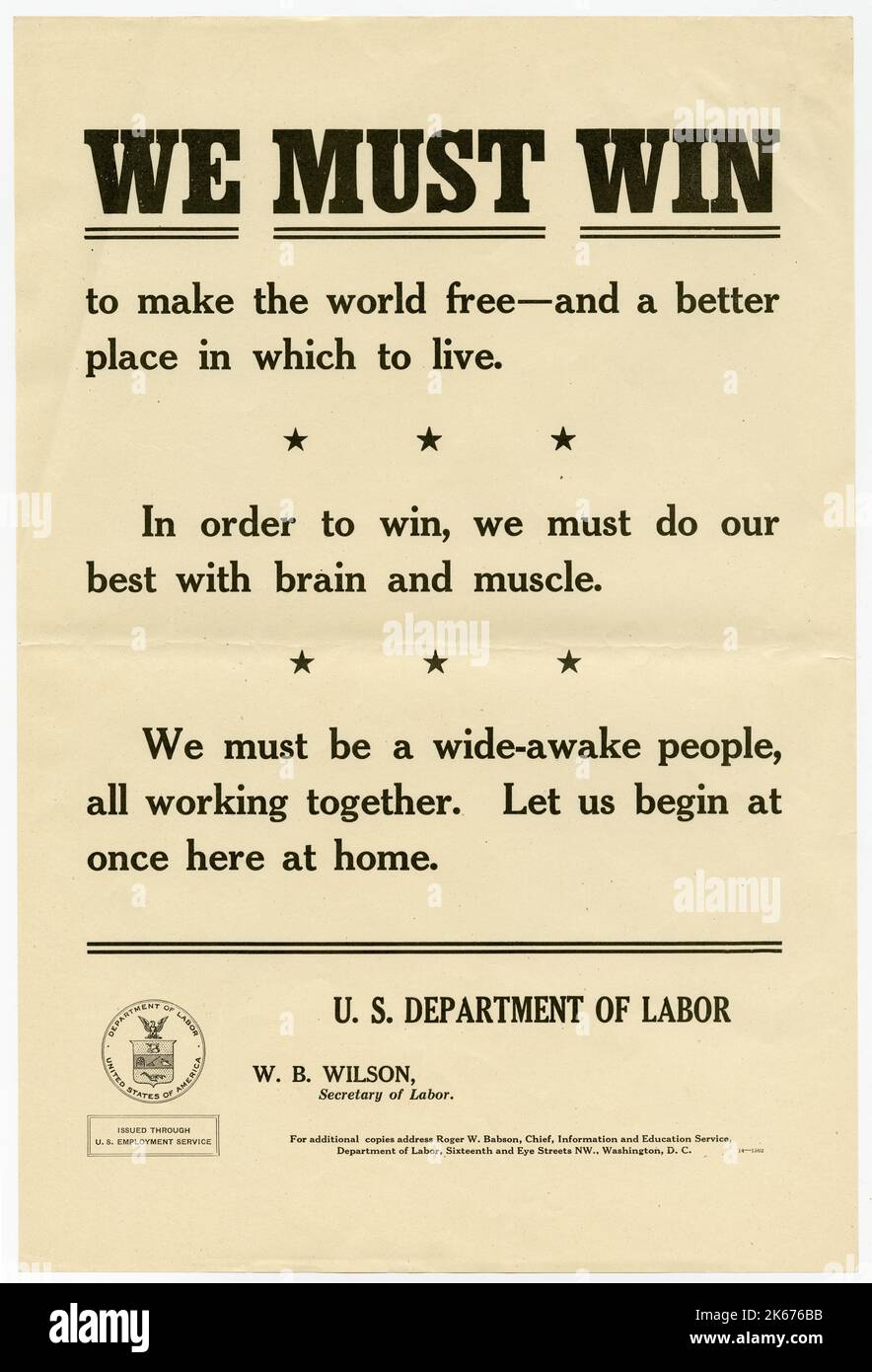 Broadside - “We Must Win” Stock Photo - Alamy