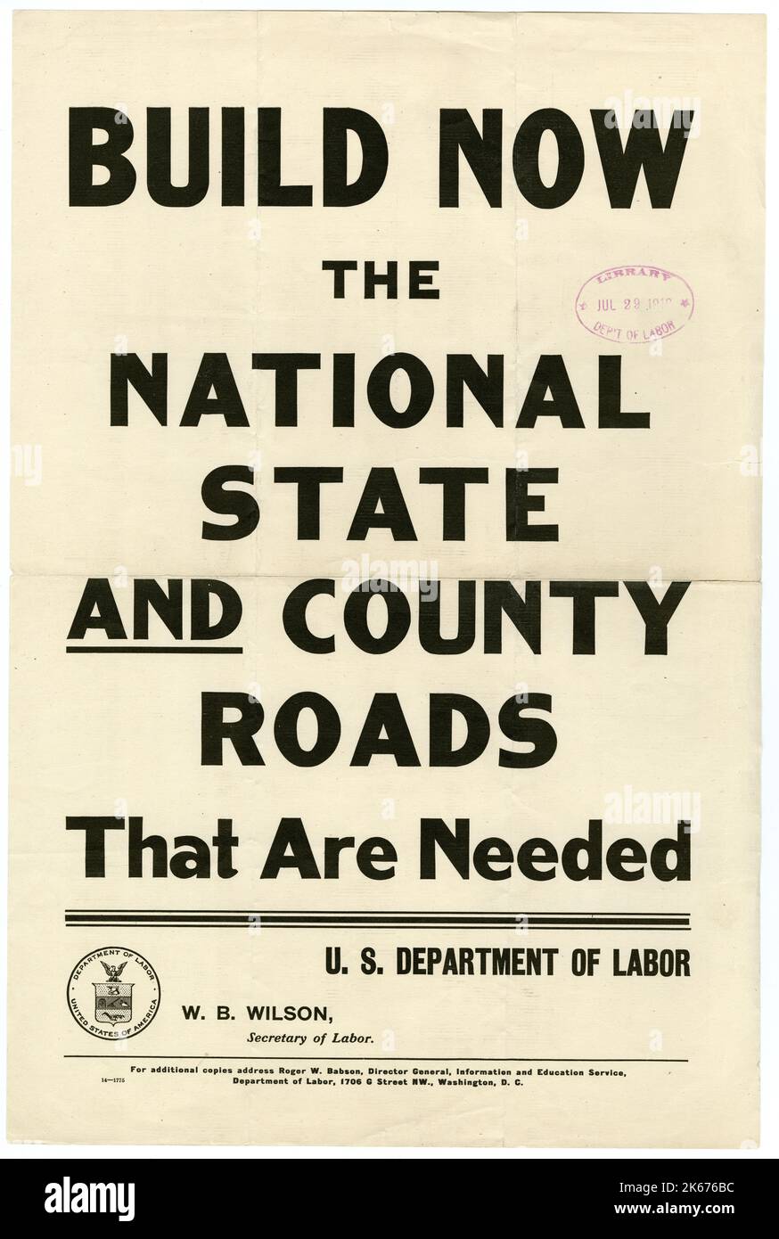 Broadside - “Build Now the National State and County Roads that Are ...