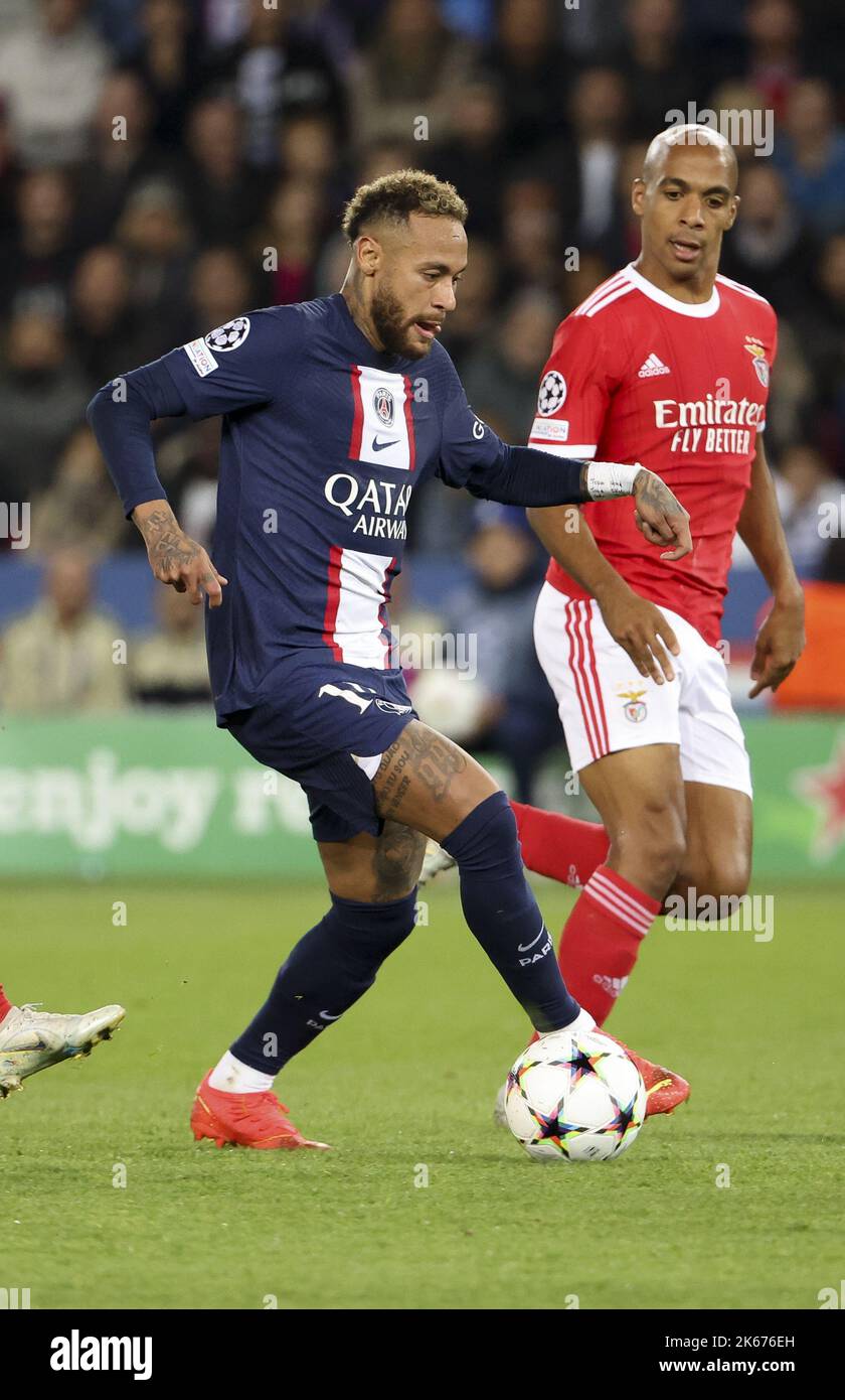 Neymar Jr of PSG, Joao Mario of Benfica during the UEFA Champions ...