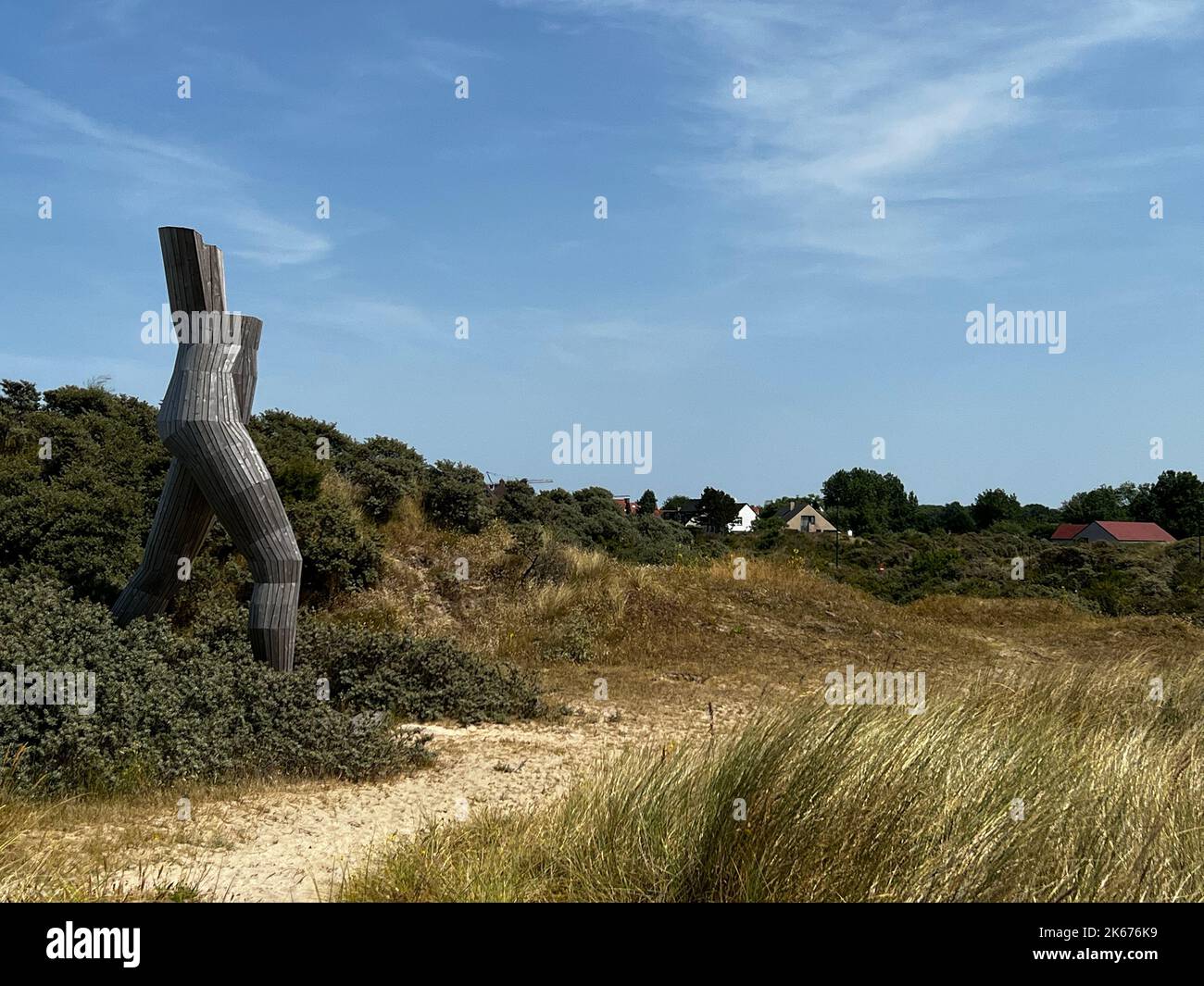 The beautiful giant wooden statue of Christophorus at the Belgian coast ...