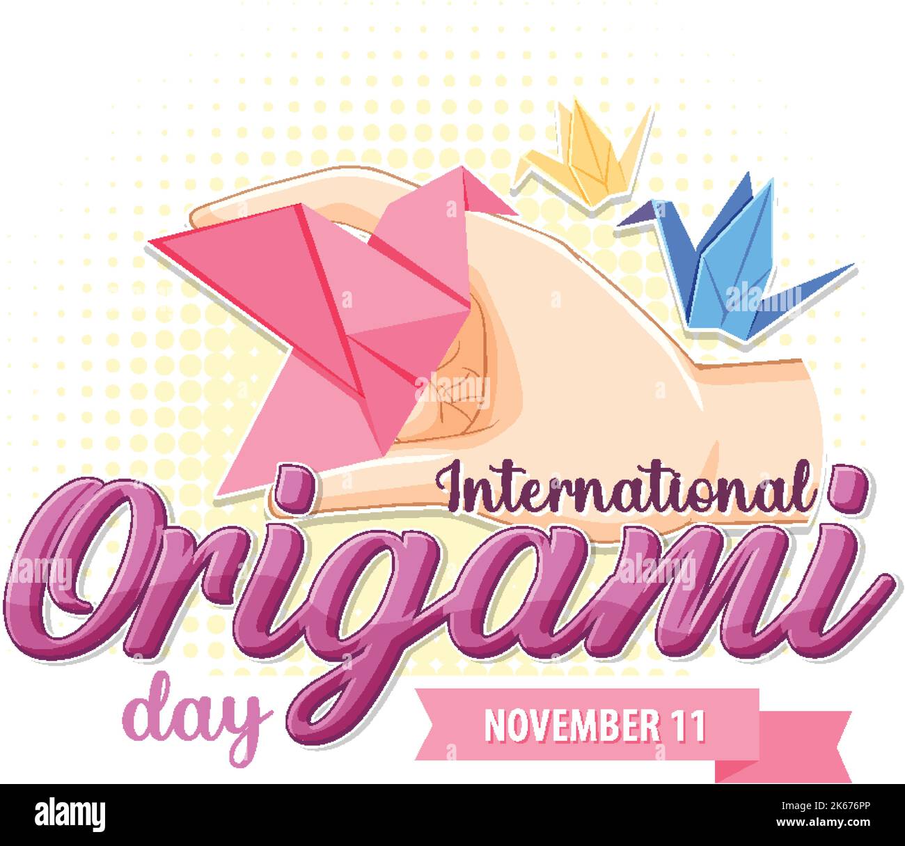 International Origami Day Banner Design illustration Stock Vector Image ...