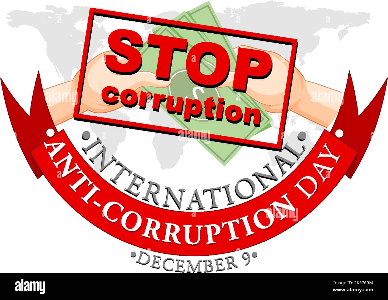 International Anti corruption day poster design illustration Stock ...