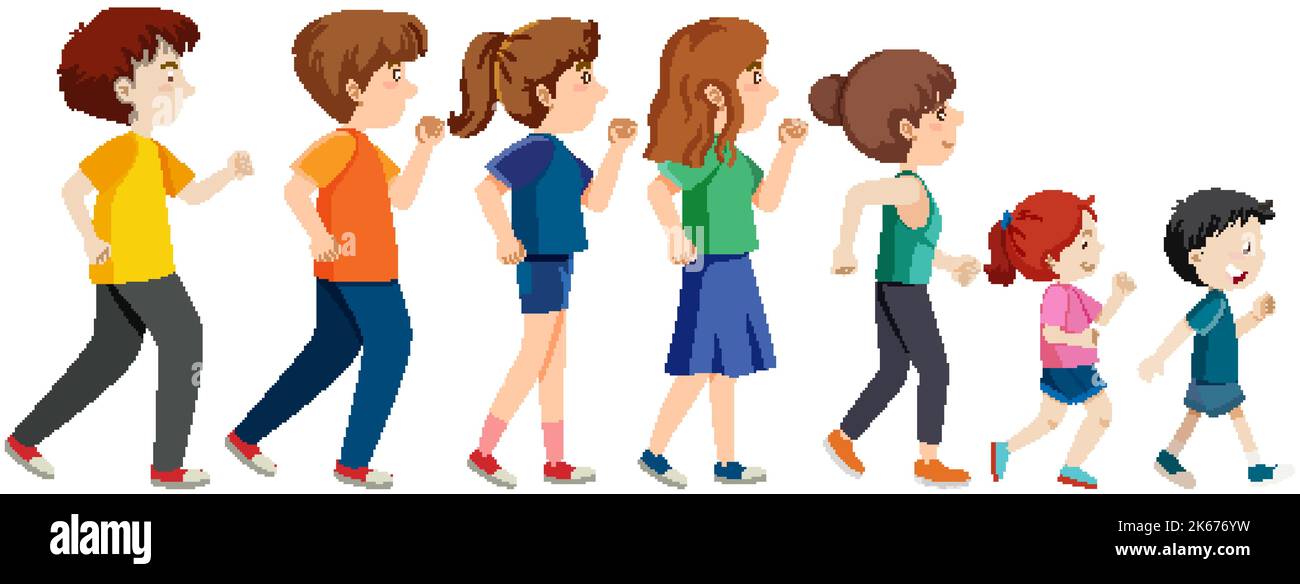 People walking backward cartoon illustration Stock Vector Image & Art ...