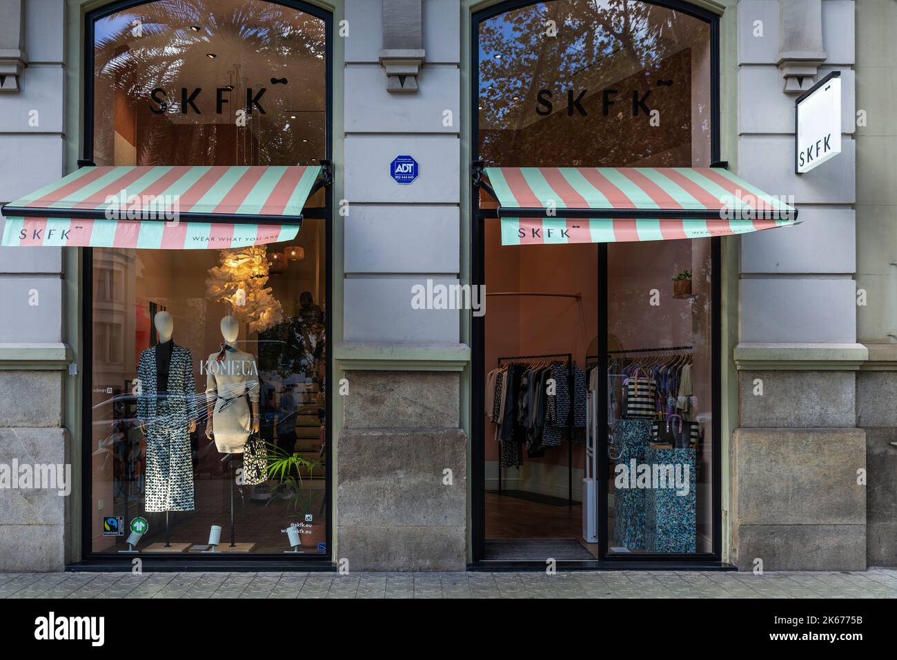 Barcelona, Spain - October 3, 2022: Display of a SKFK clothing store in ...