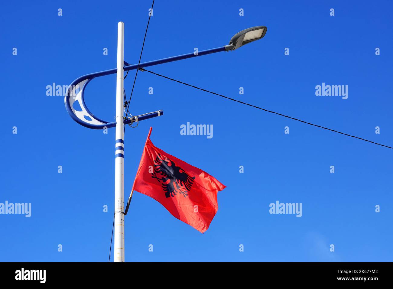 Flag of the Republic of Albania, Saranda, Albania Stock Photo - Alamy