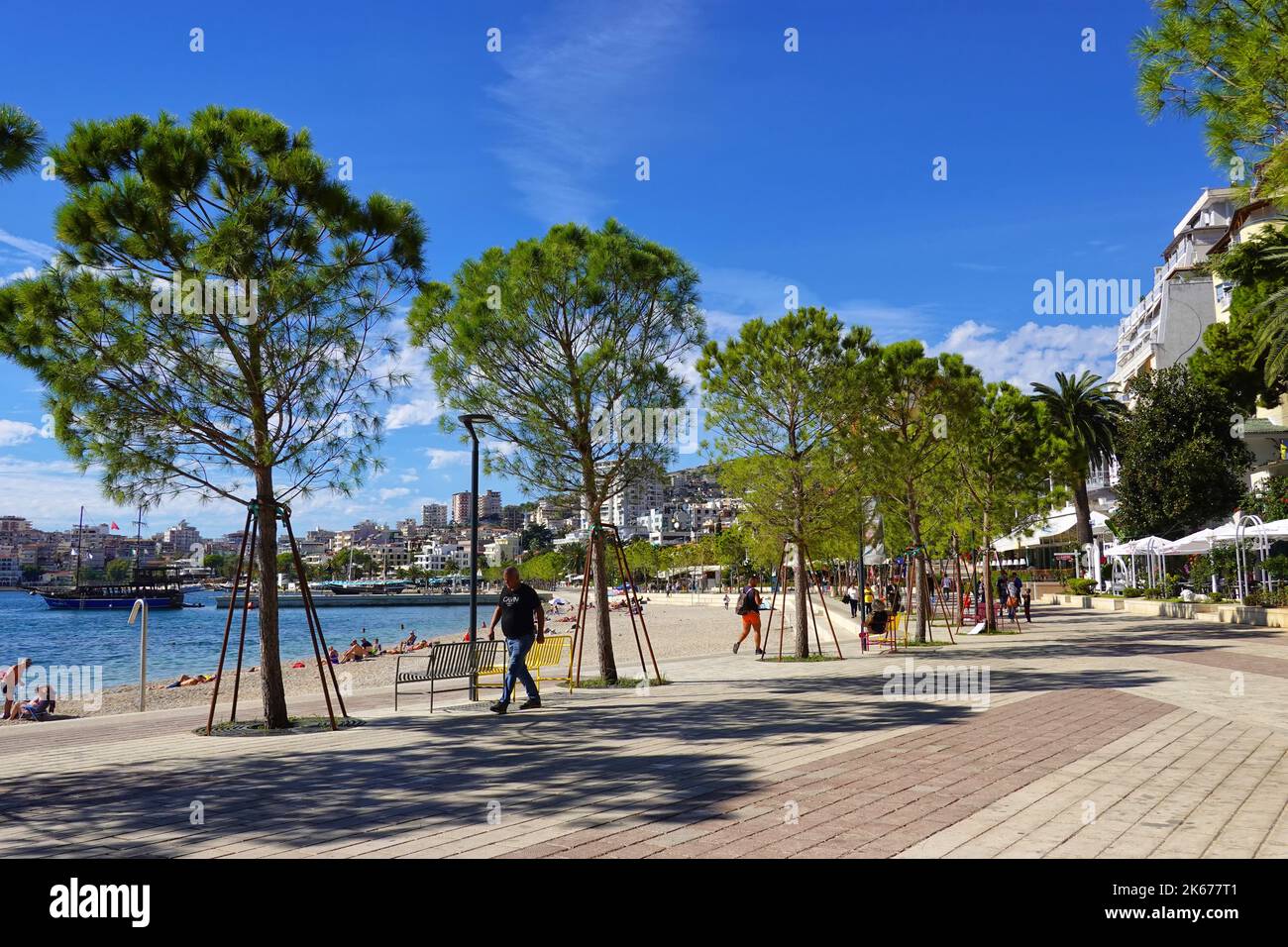 Promenade of Saranda, Republic of Albania Stock Photo - Alamy