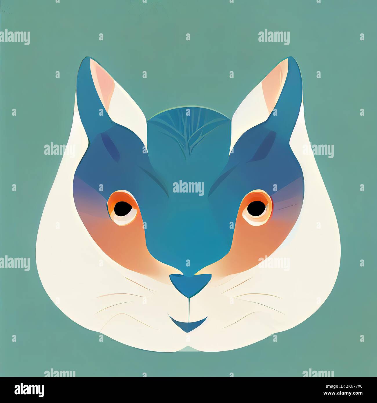 Hamster head illustration. Stylized chipmunk head. Digital illustration ...