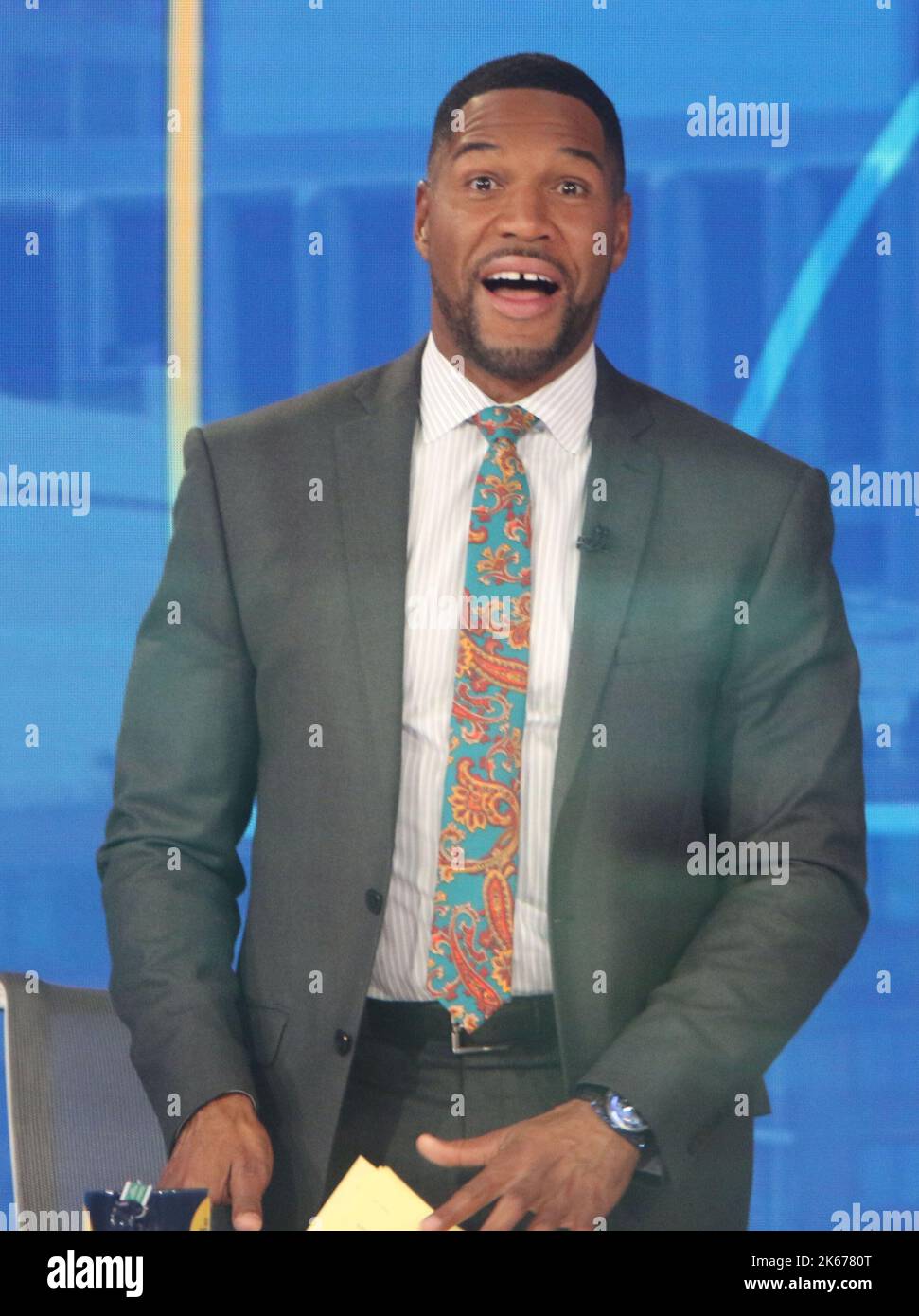 Cast At The Good Morning America Show Studios. -PICTURED: Michael Strahan -LOCATION: New York ...