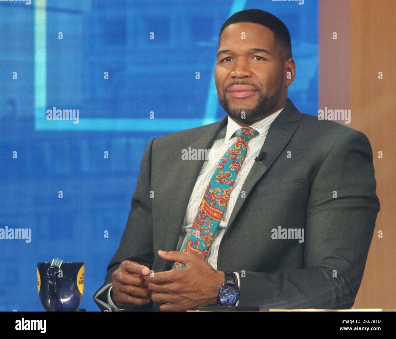 Cast At The Good Morning America Show Studios. -PICTURED: Michael Strahan -LOCATION: New York ...