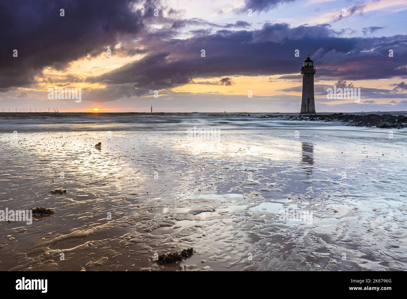 New Brighton Lighthouse, Liverpool, England, United Kingdom Stock Photo ...