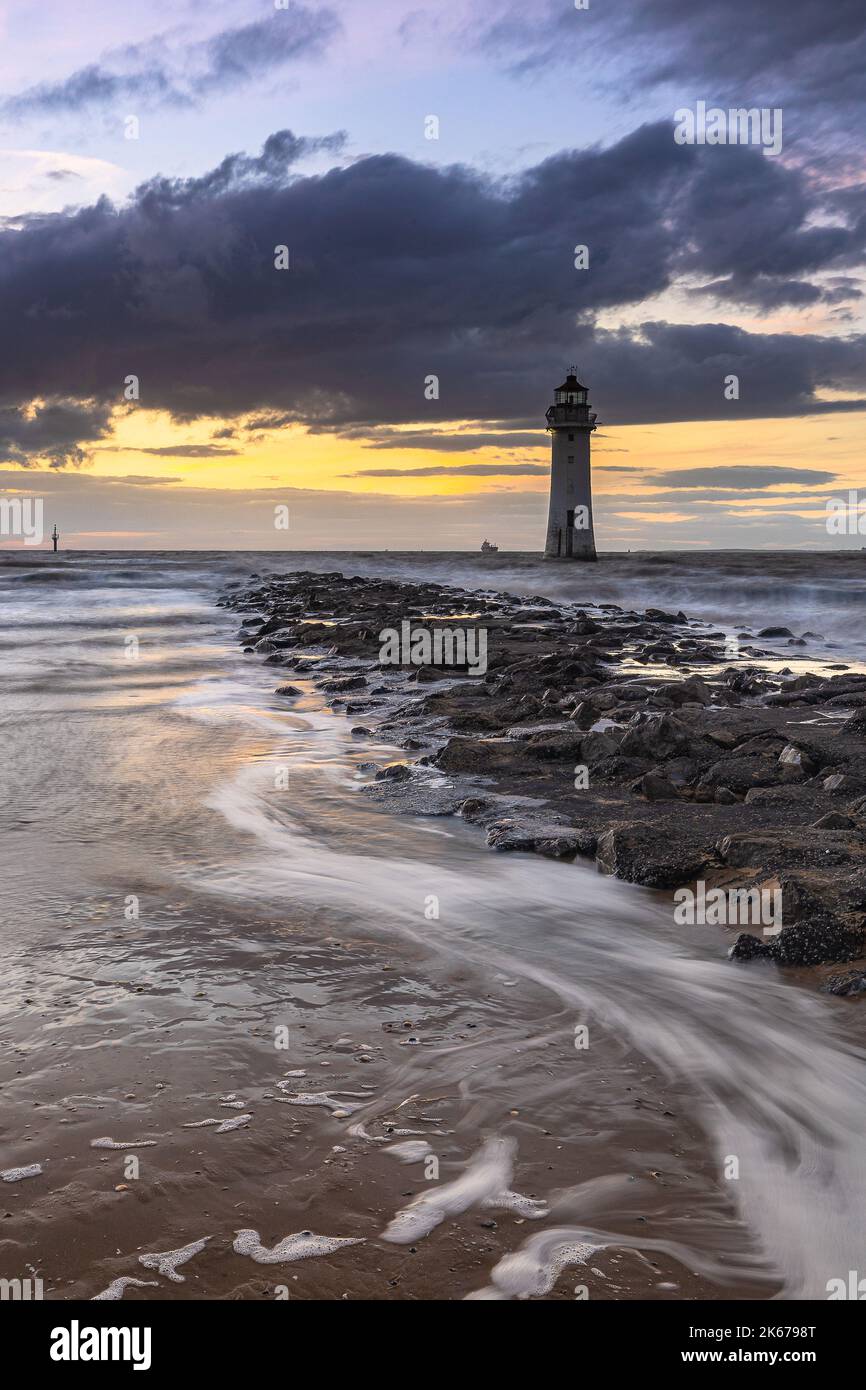 New Brighton Lighthouse, Liverpool, England, United Kingdom Stock Photo ...