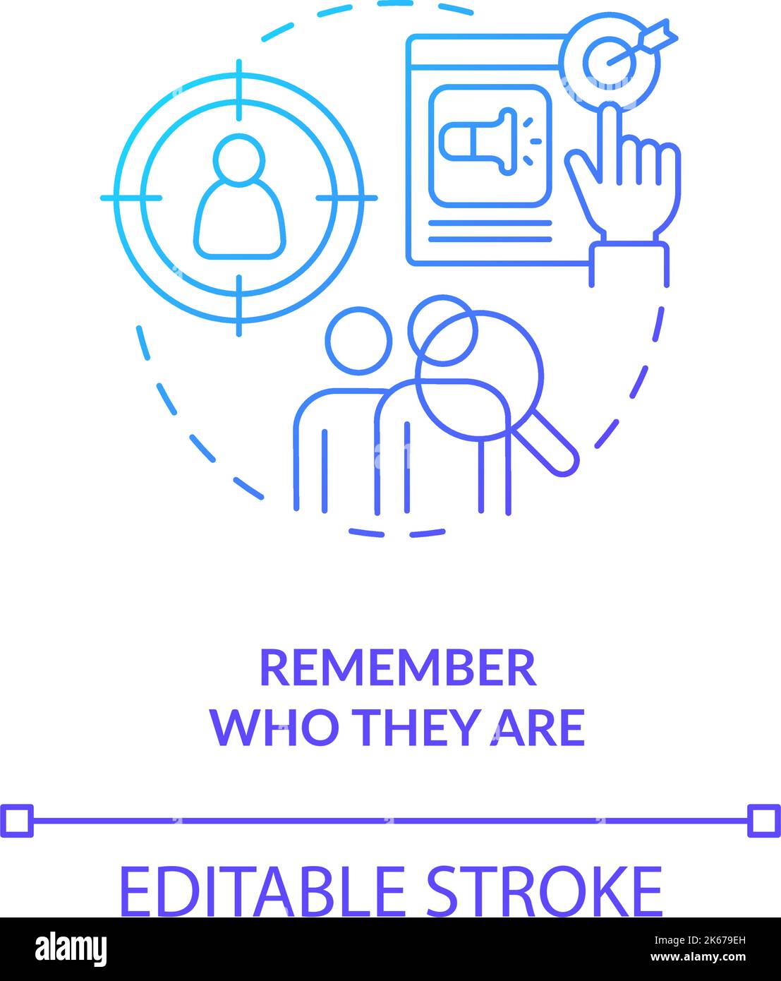 Research target audience blue gradient concept icon Stock Vector Image & Art - Alamy