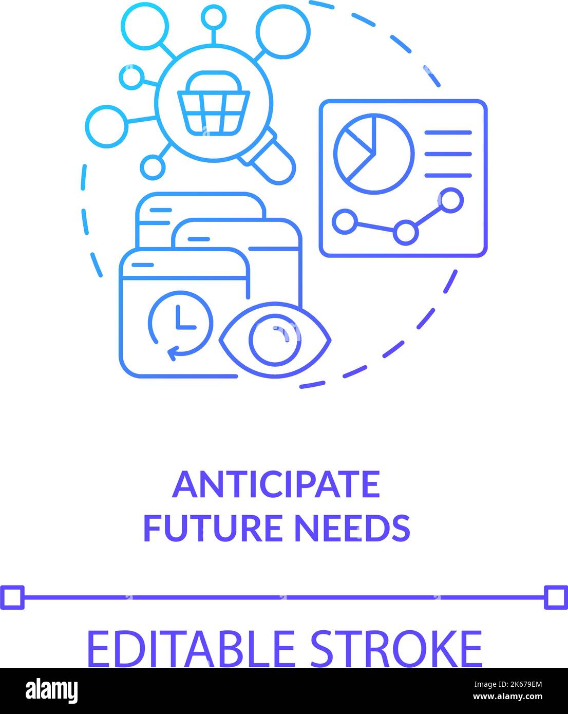 Anticipate future needs blue gradient concept icon Stock Vector Image ...
