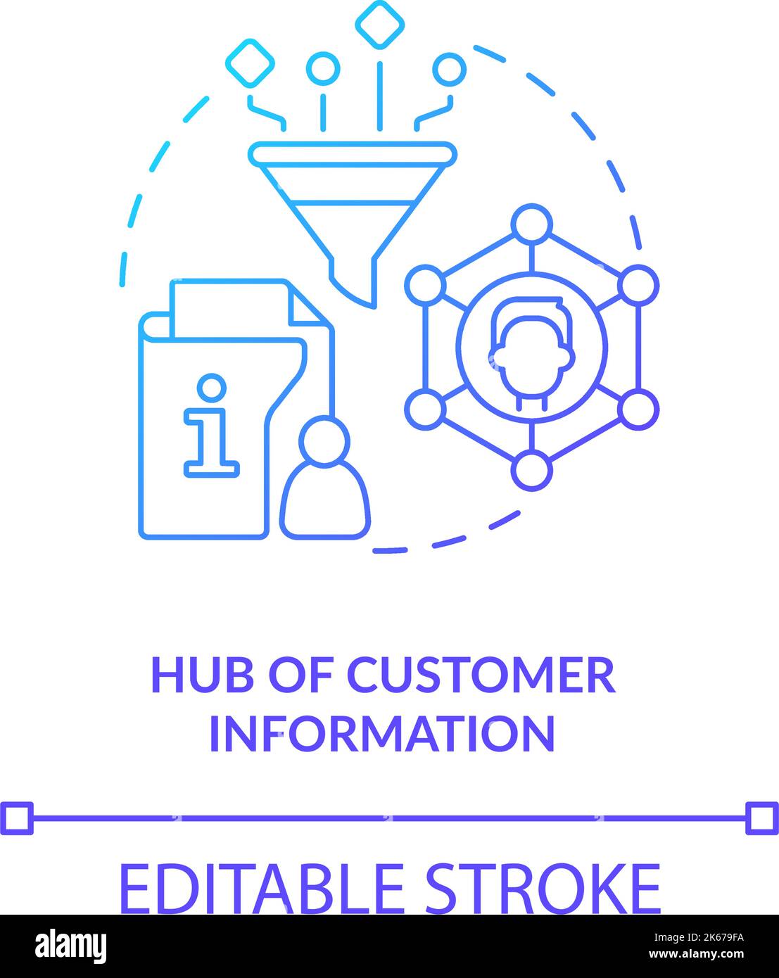 Hub of customer information blue gradient concept icon Stock Vector ... Hub of customer information blue gradient concept icon Stock Vector ...