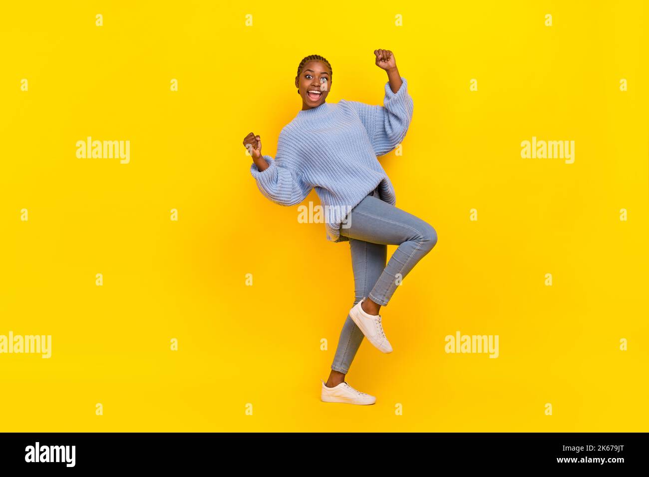 Full size photo of young girl celebrates victory quiz first place ...