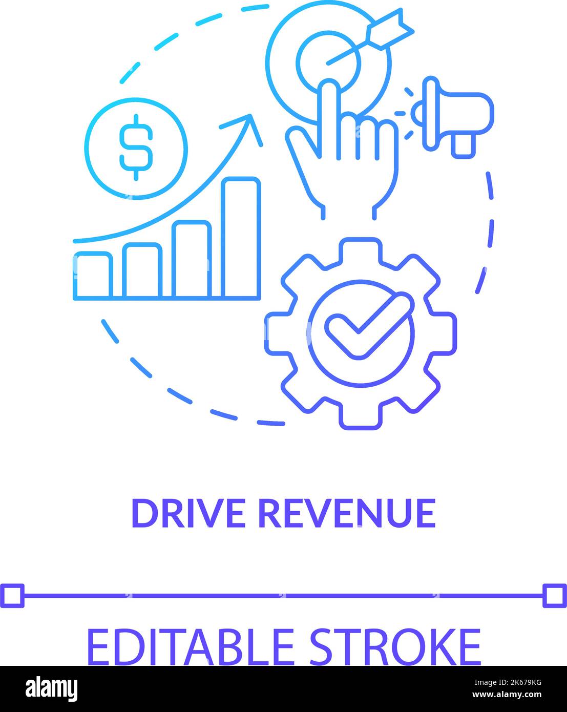 Drive revenue blue gradient concept icon Stock Vector Image & Art - Alamy