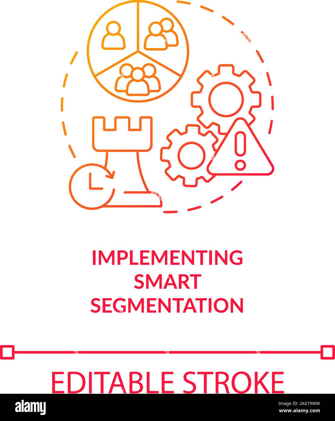 Implementing smart segmentation red gradient concept icon Stock Vector Image & Art - Alamy
