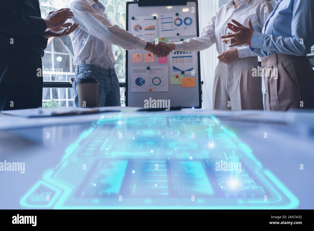 Fund business team has made a successful investment. business people ...