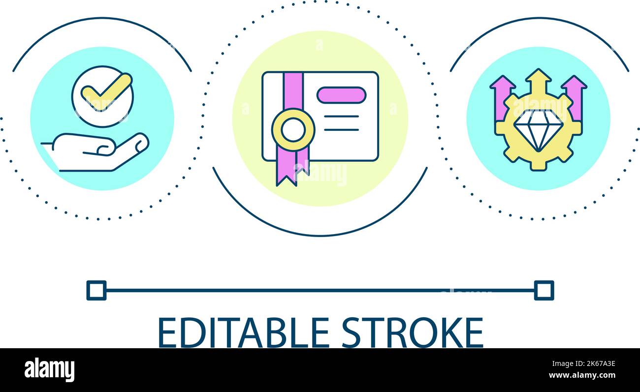 Certificate of product quality loop concept icon Stock Vector Image ...