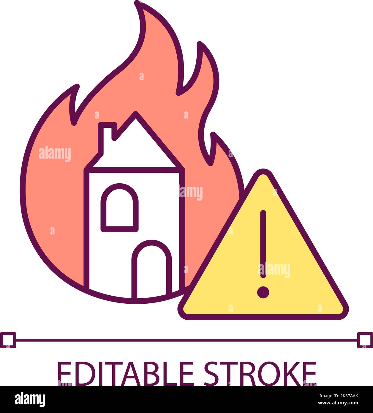 Warning about flame danger RGB color icon Stock Vector Image & Art - Alamy