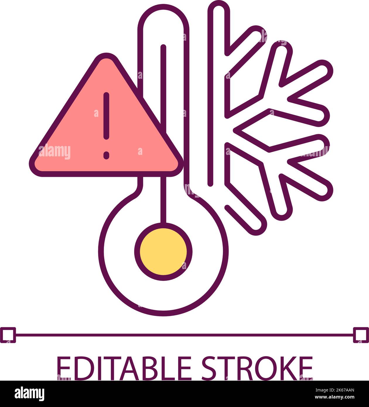 Warning about low temperature RGB color icon Stock Vector Image & Art ...