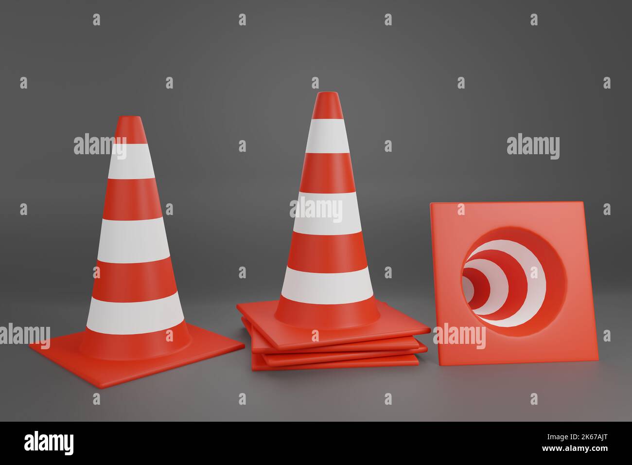 traffic cone is symbol for security warning , road repair, safety ...