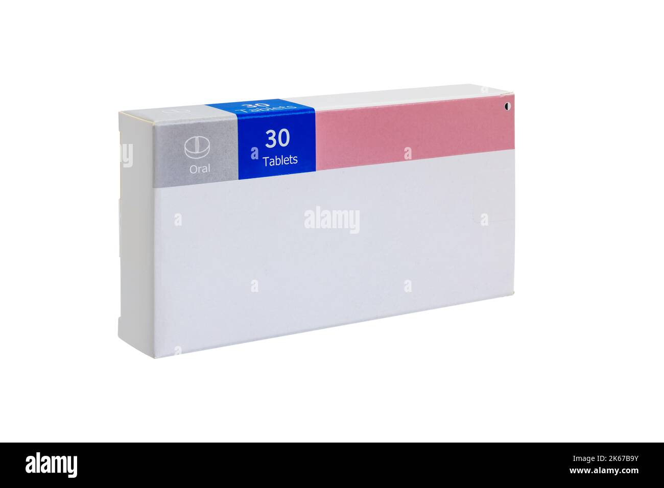 Realistic cardboard box for medication template isolated on white ...