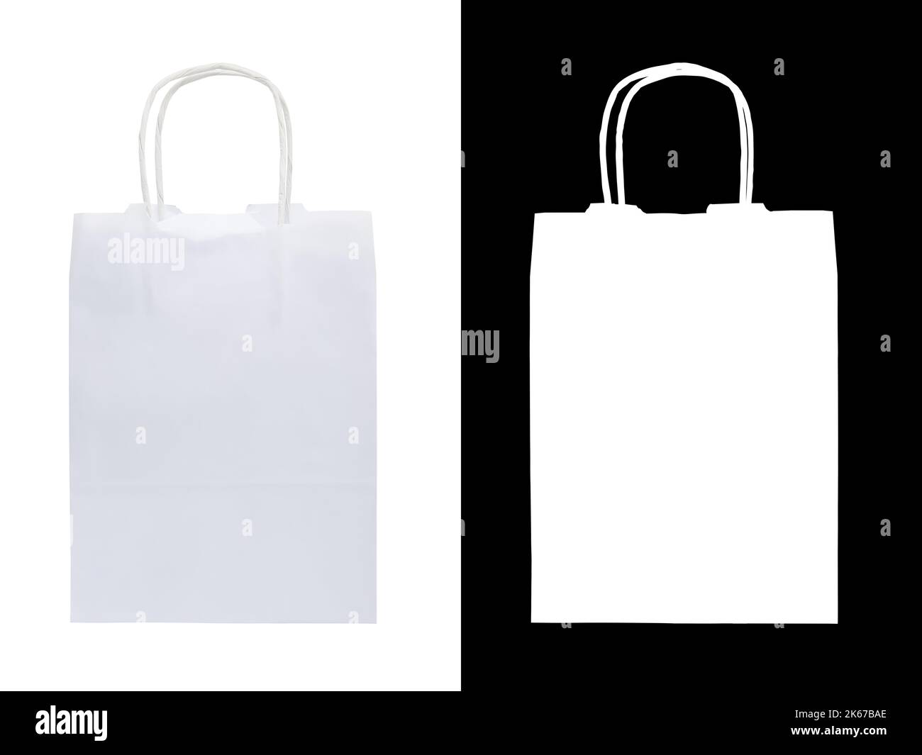 White paper bag Isolated on white background with clipping mask ...